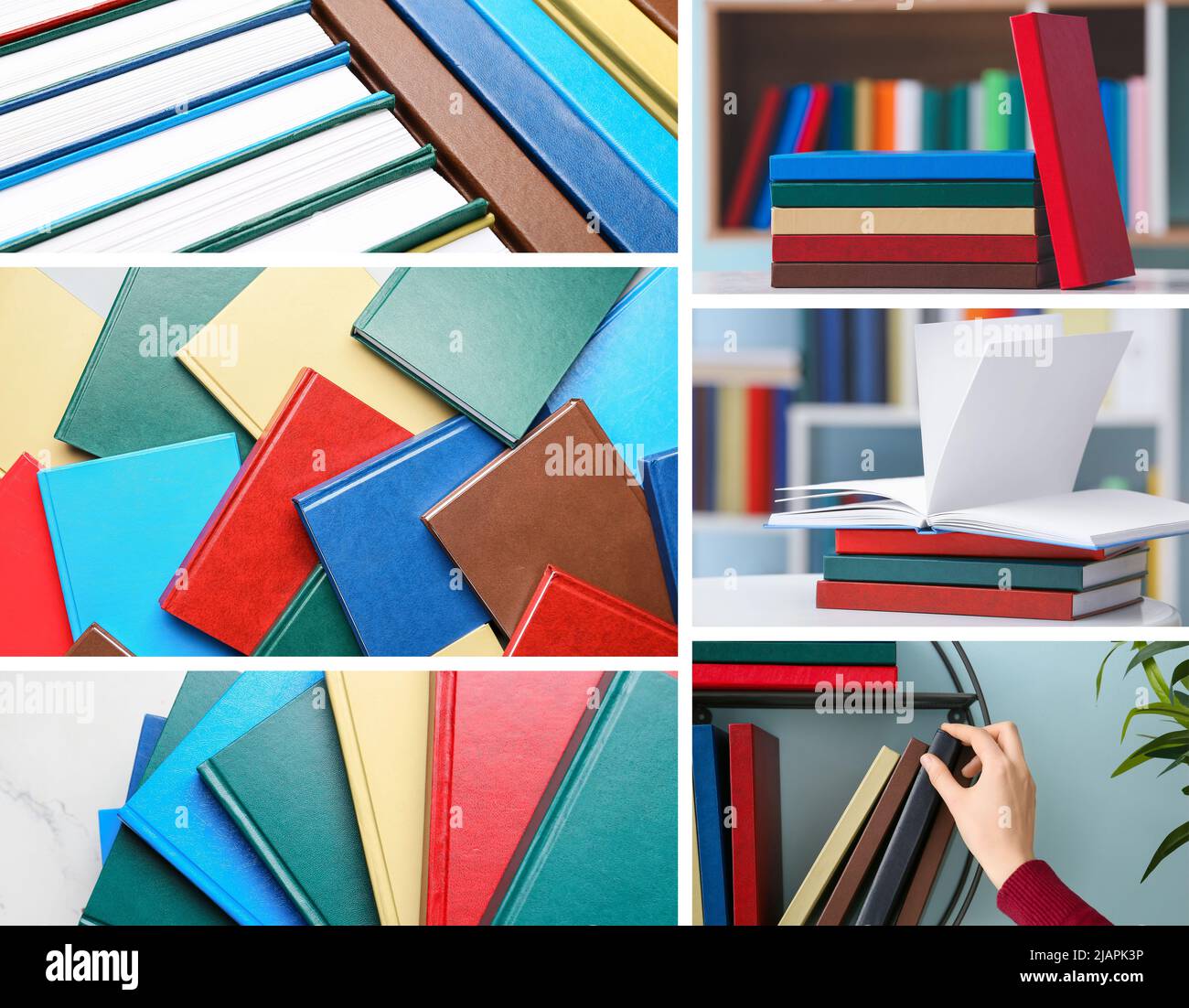 Collage with many different books Stock Photo - Alamy