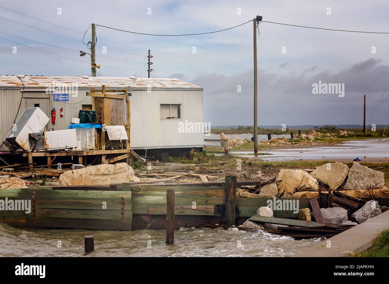 The Cedar Point fishing pier lays in shambles after Hurricane Nate, Oct ...