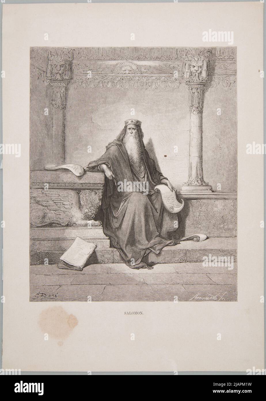 Biblical scene. Salomon according to Gustav Doré. Gusman, Adolphe (1821 ...