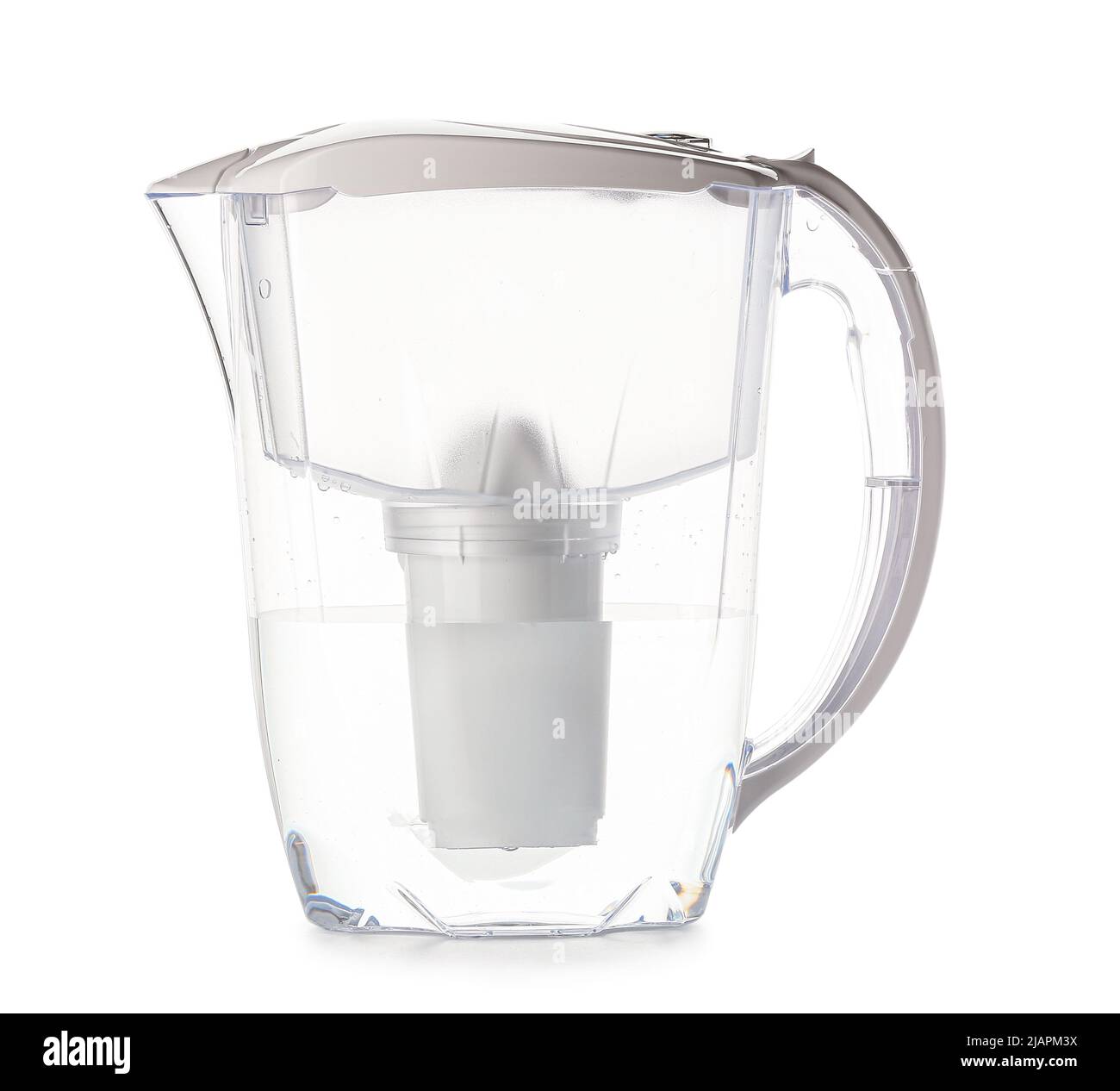 Modern water filter jug on white background Stock Photo - Alamy