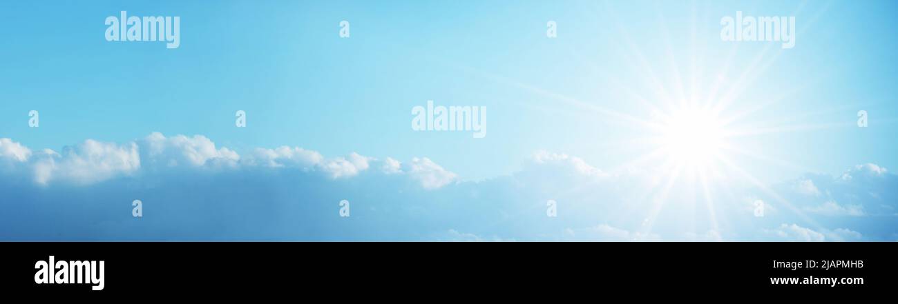 Panoramic sky with clouds on a sunny day Stock Photo - Alamy