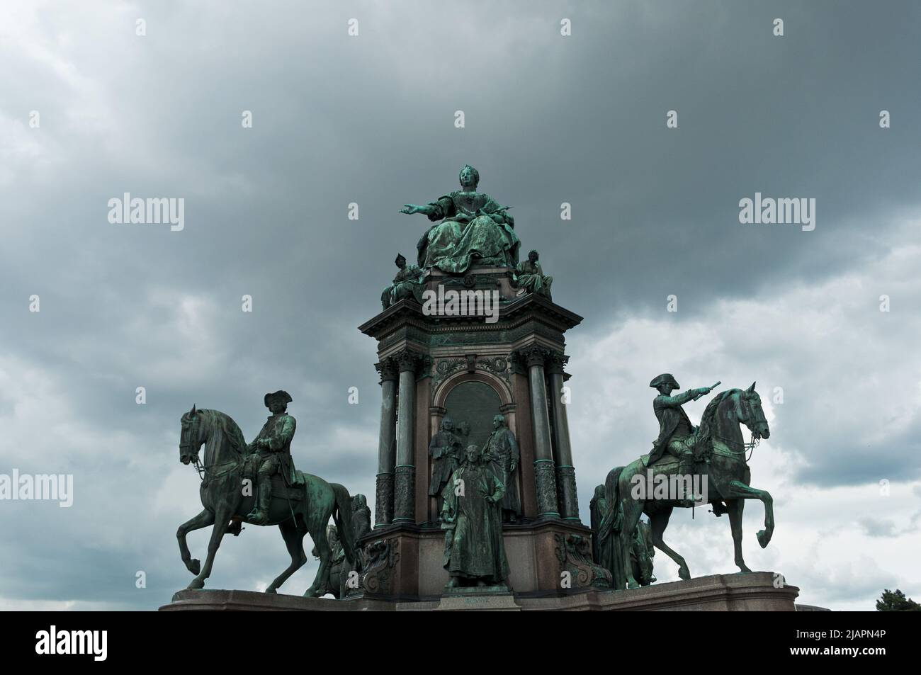 Equestrian statues in Maria-Theresien Platz between the Natural History ...