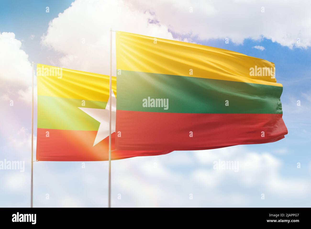 Wave myanmar flags hi-res stock photography and images - Alamy