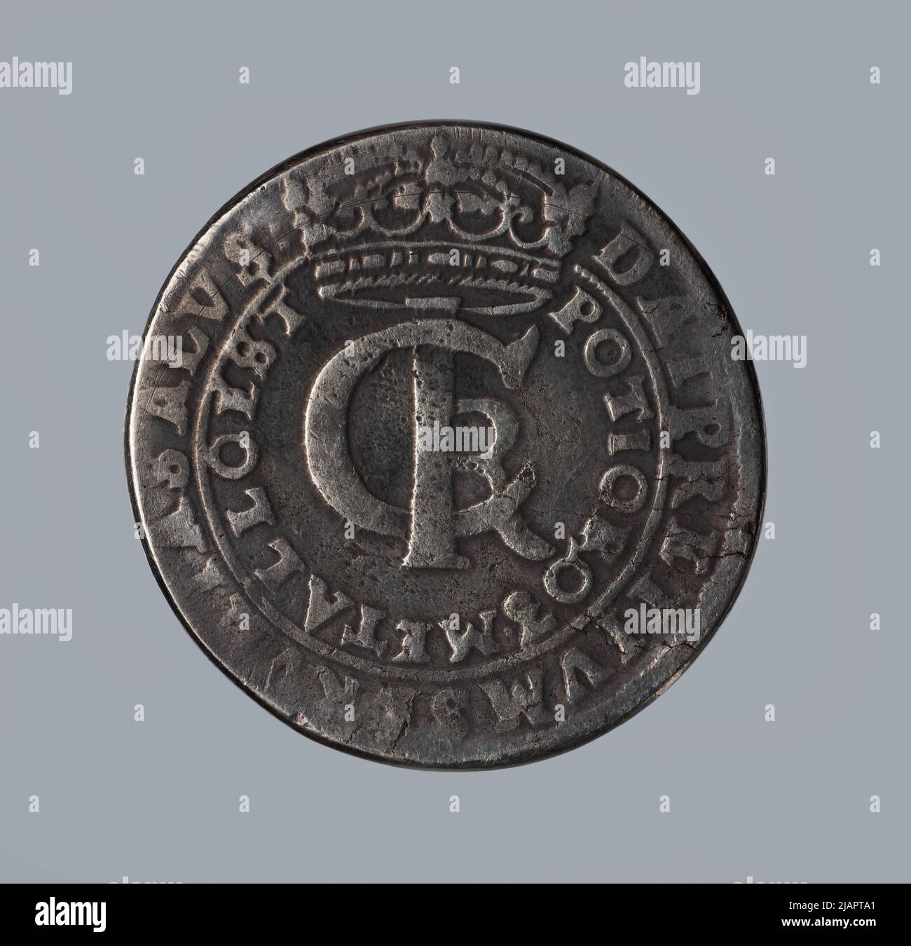 False coin, crown zloty, 1665, John II Casimir (1649 1668 Stock Photo ...