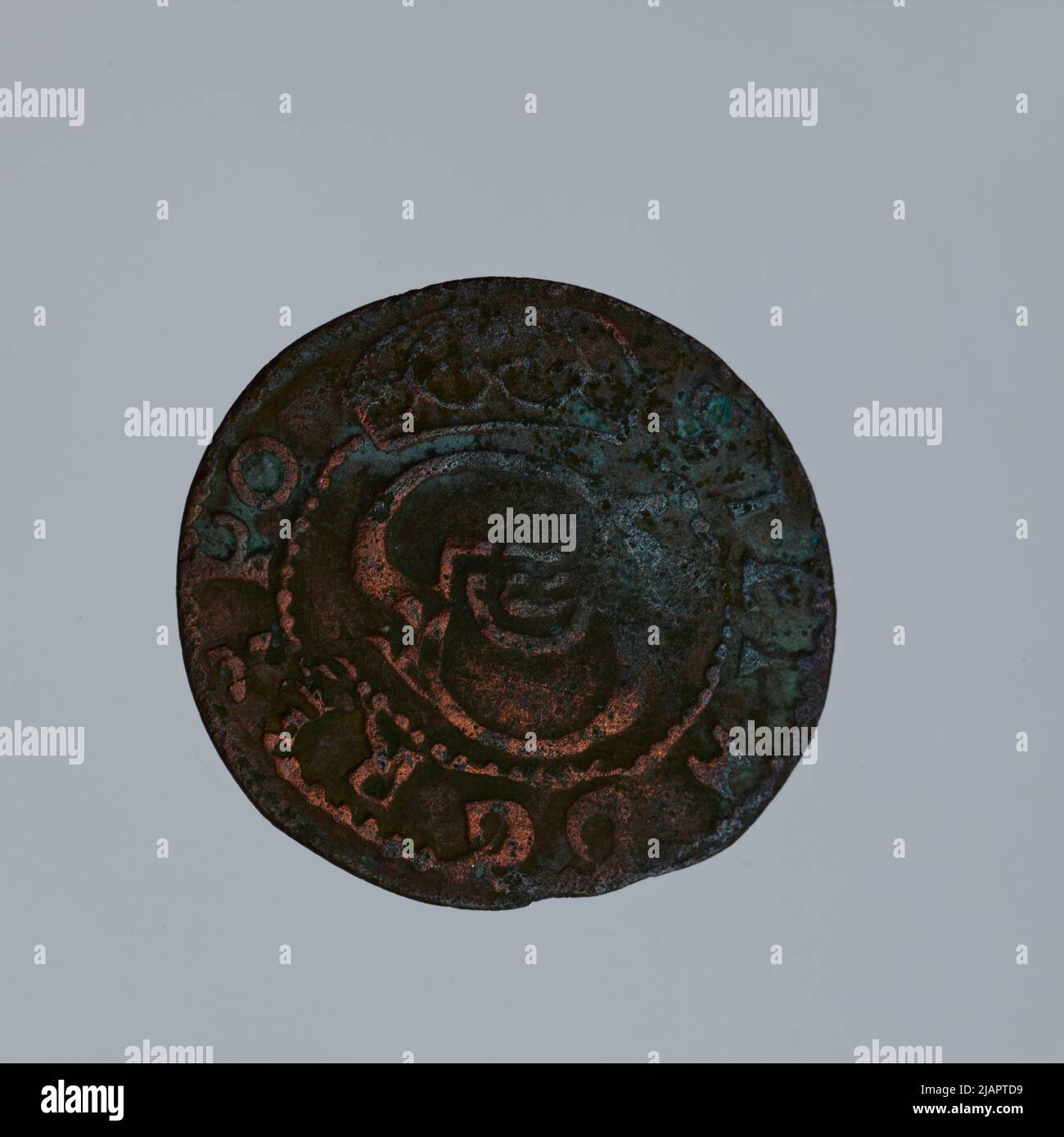 False coin, IIthuanian shilIIng, Stephen Bathory (1571 1586 Stock Photo ...