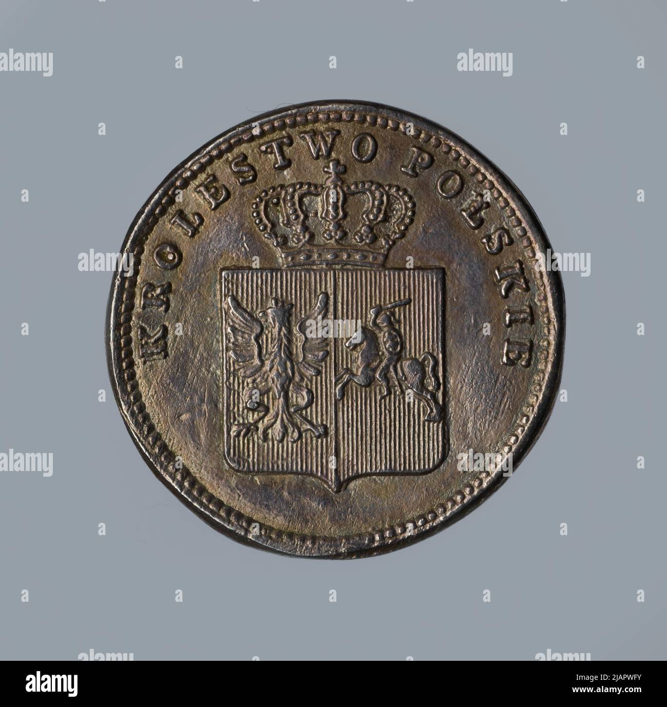 False coin, 1 zloty, 1831, Kingdom of Poland during the November ...