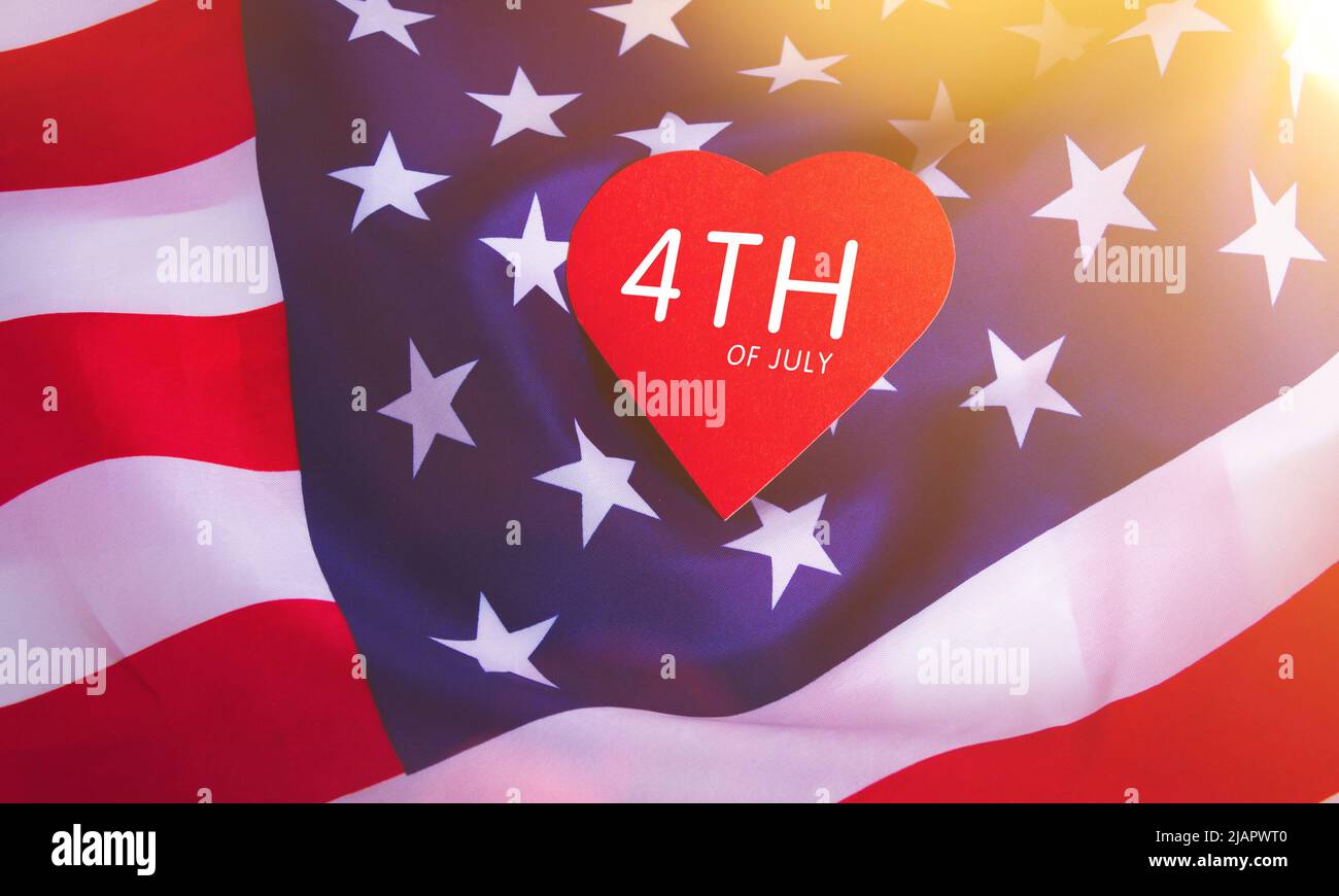 Love for America. Heart on the background of the USA flag. Patriotism ...