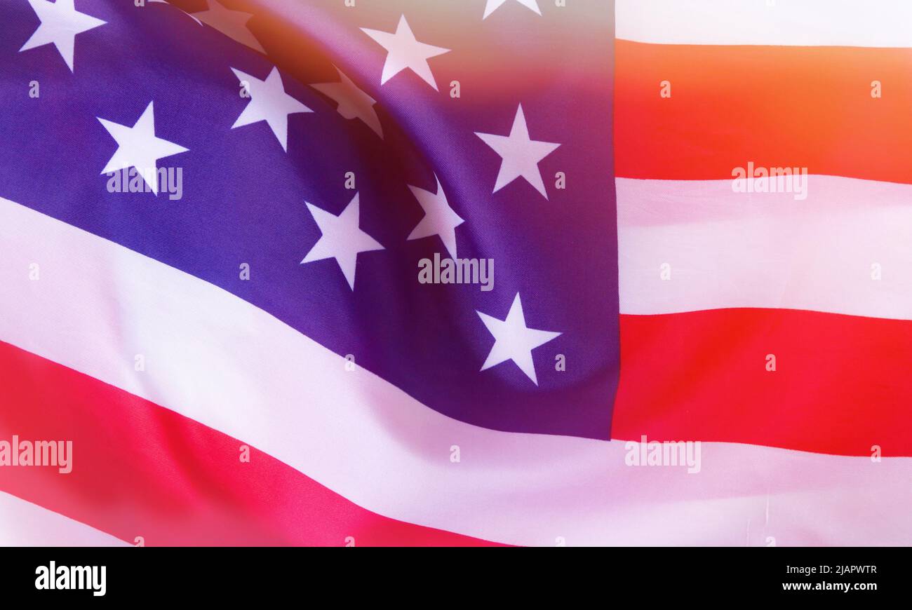 USA flag. Close-up of the American flag. Place for an inscription ...