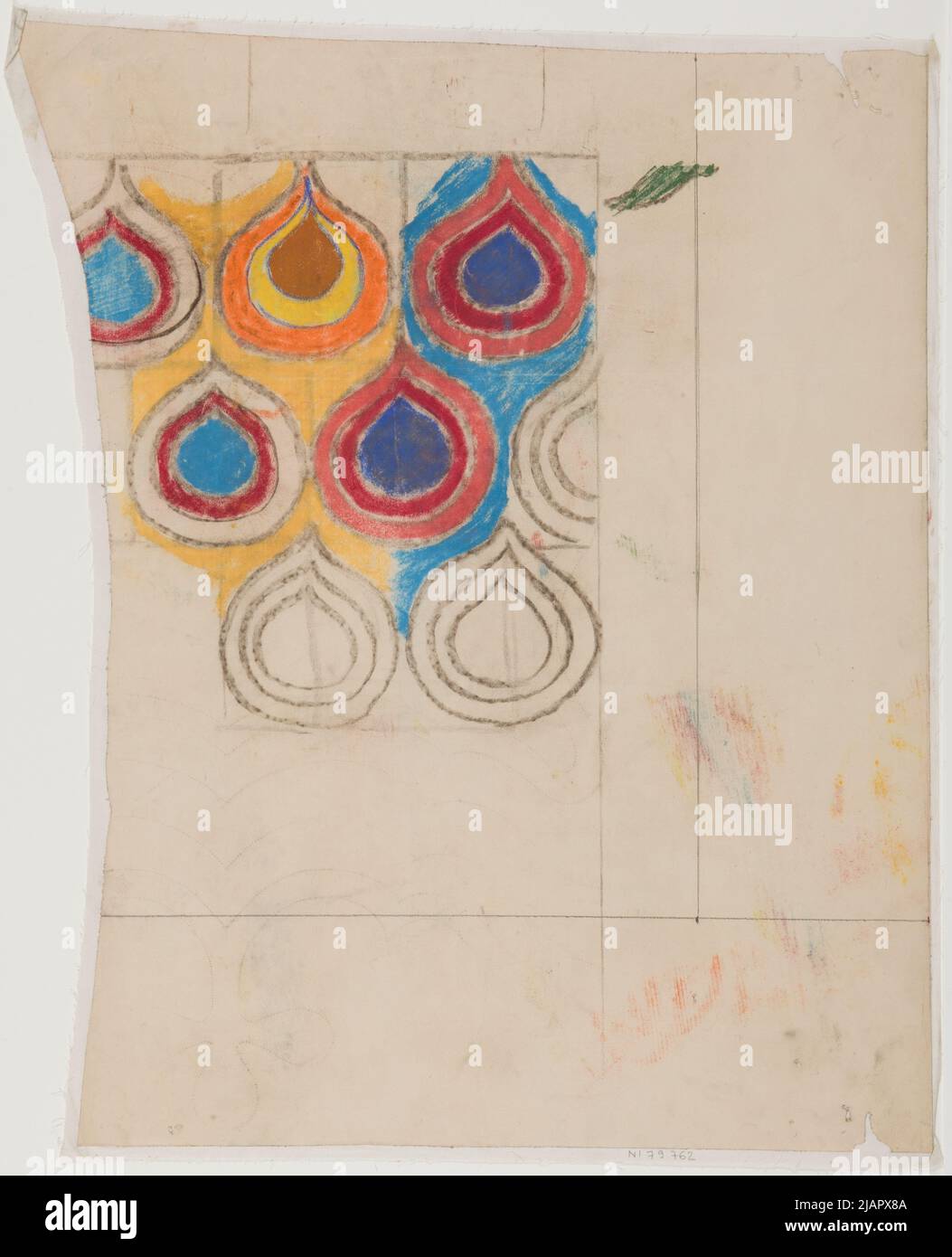 The motive of the peacock eyelets. Project for painting decoration of ...