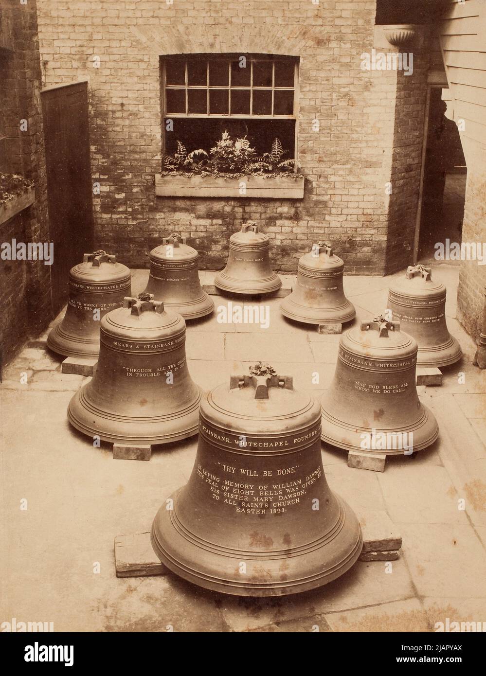 Cast church bells for Rothbury, Northumberland, with inscriptions ...
