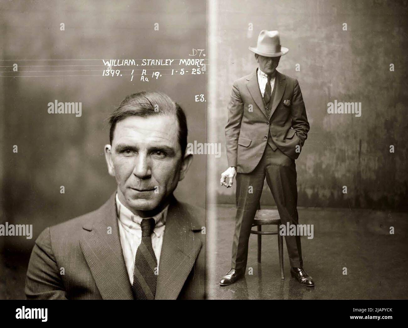 A photograph of criminal William Stanley Moore taken between 1910-1930 ...