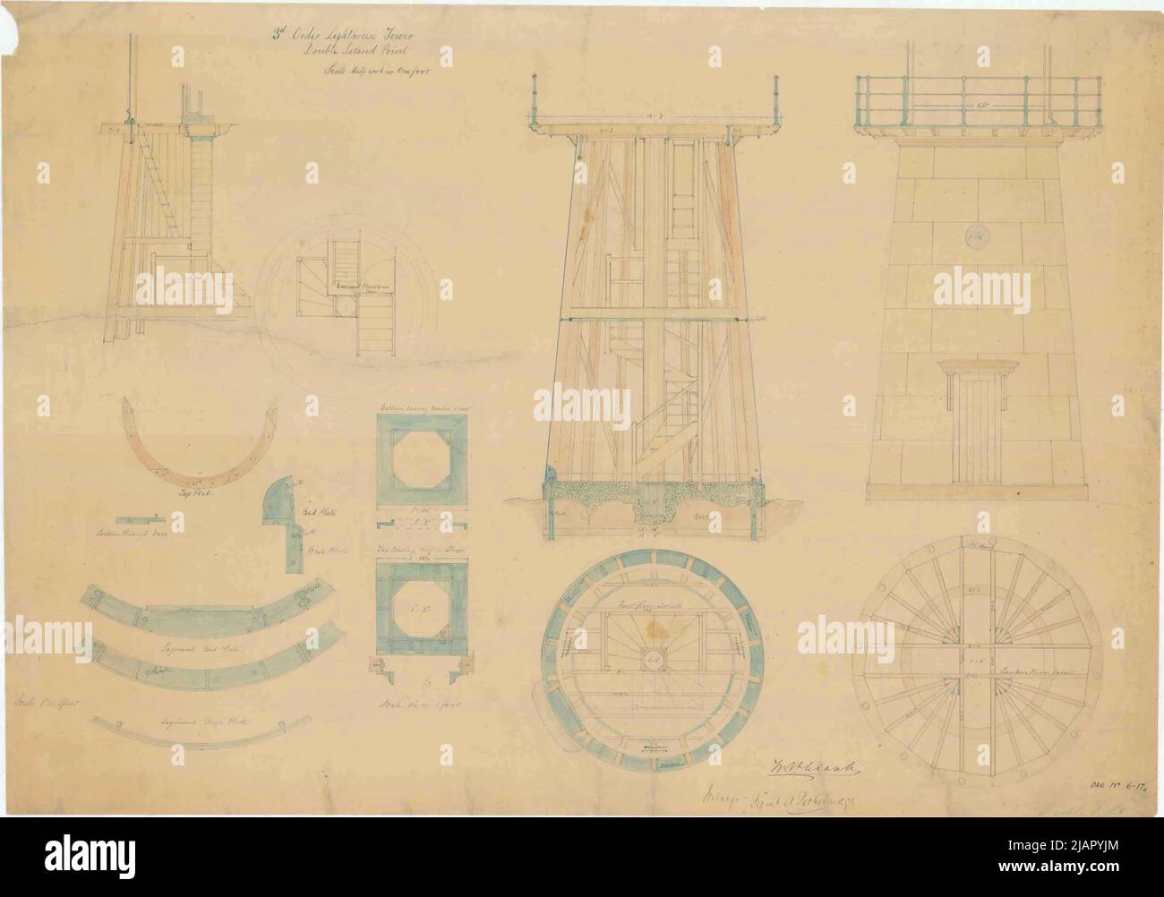 3rd order Lighthouse Tower - Double Island Point , 1915 Stock Photo - Alamy