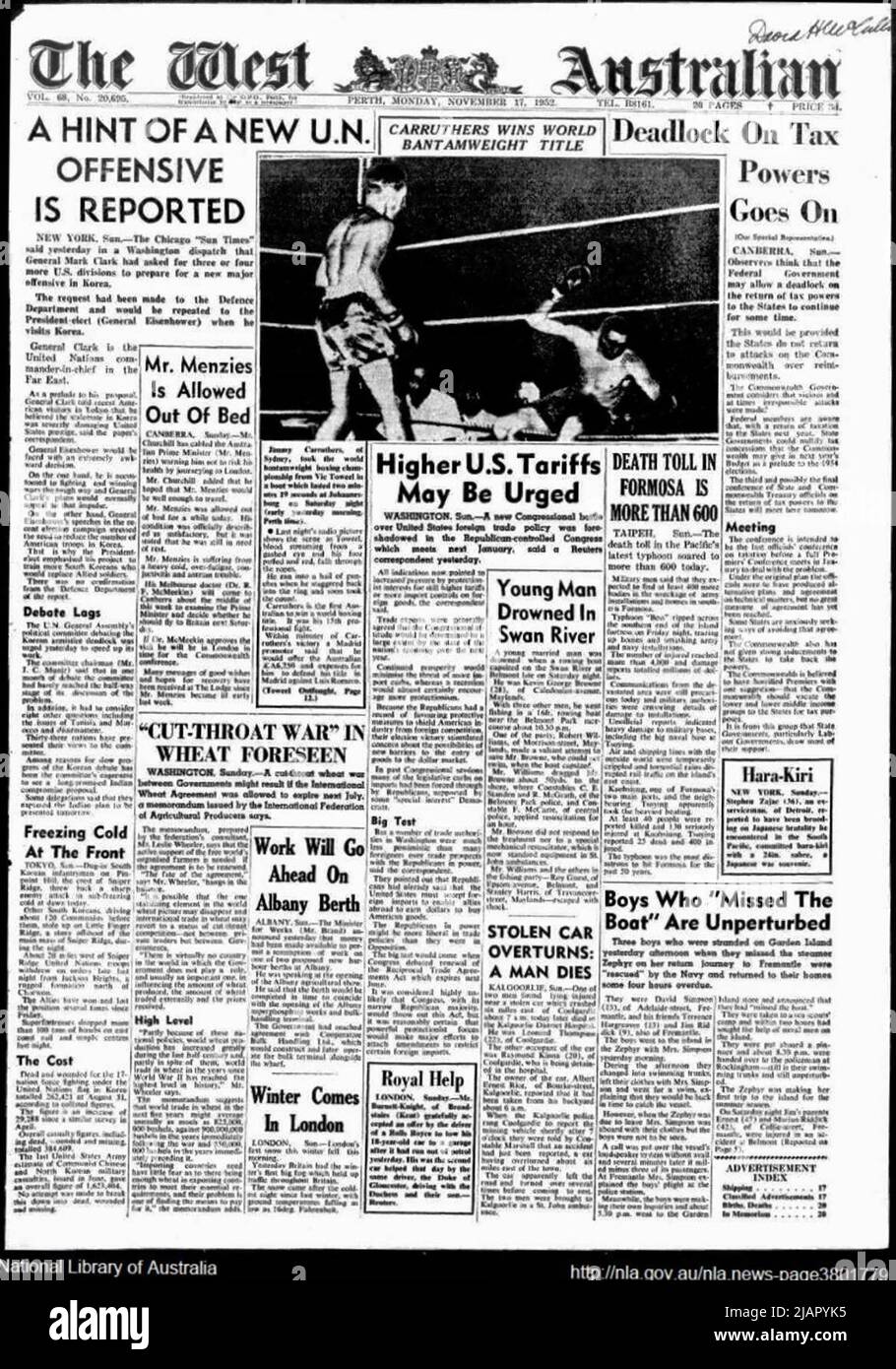 1950s newspaper headline hi-res stock photography and images - Alamy