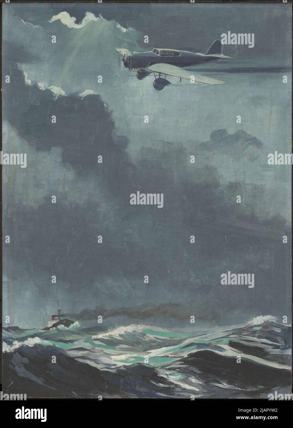 Seascape showing Melrose's Percival Gull, by Frank Dunne, 1930s Stock ...