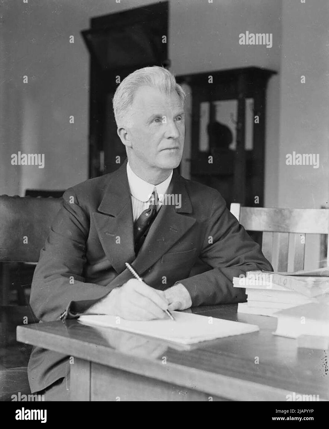 James Scullin at his desk. ca. 1931 Stock Photo - Alamy