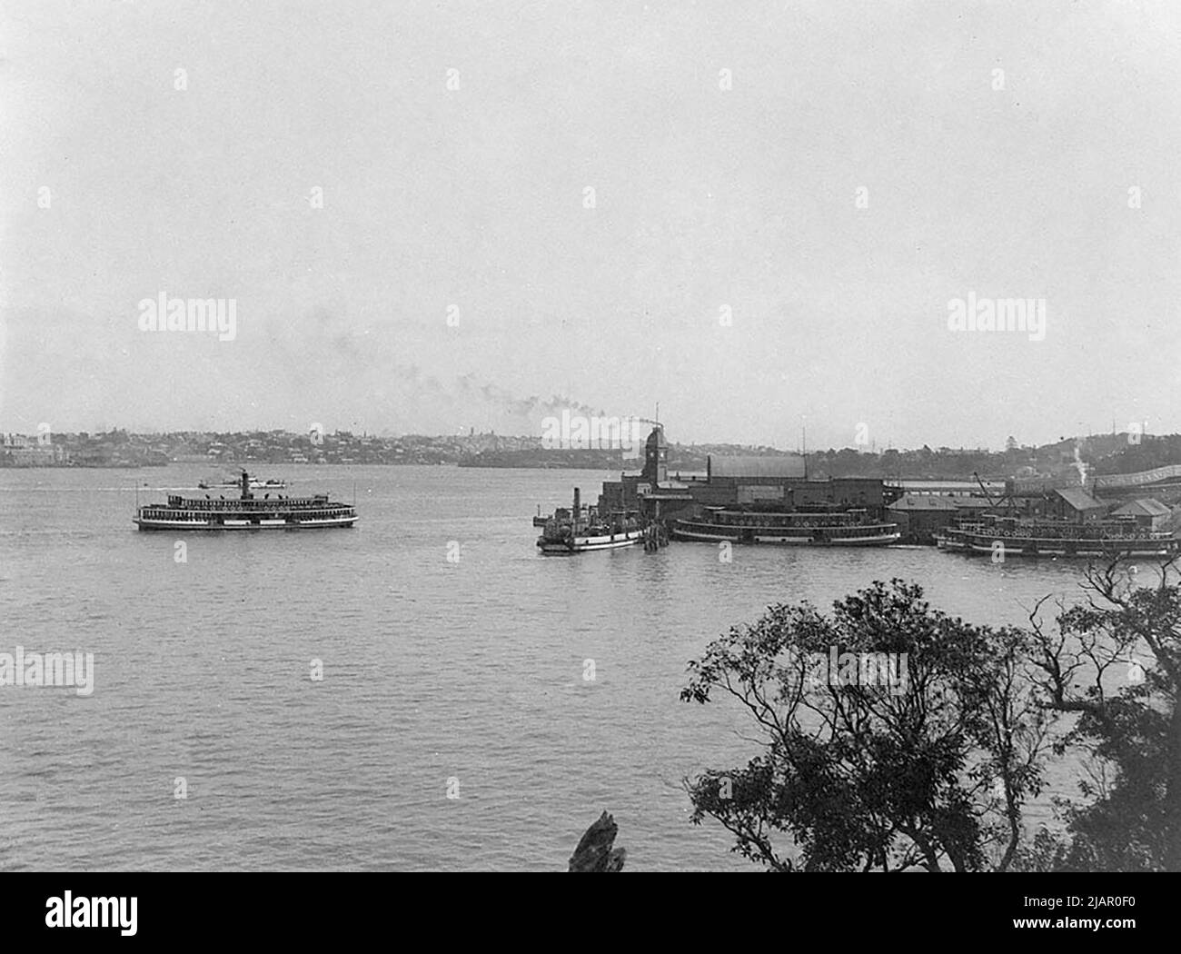 Sydney ferries at old Milsons Point Wharf between 1916 and 1923 Stock ...