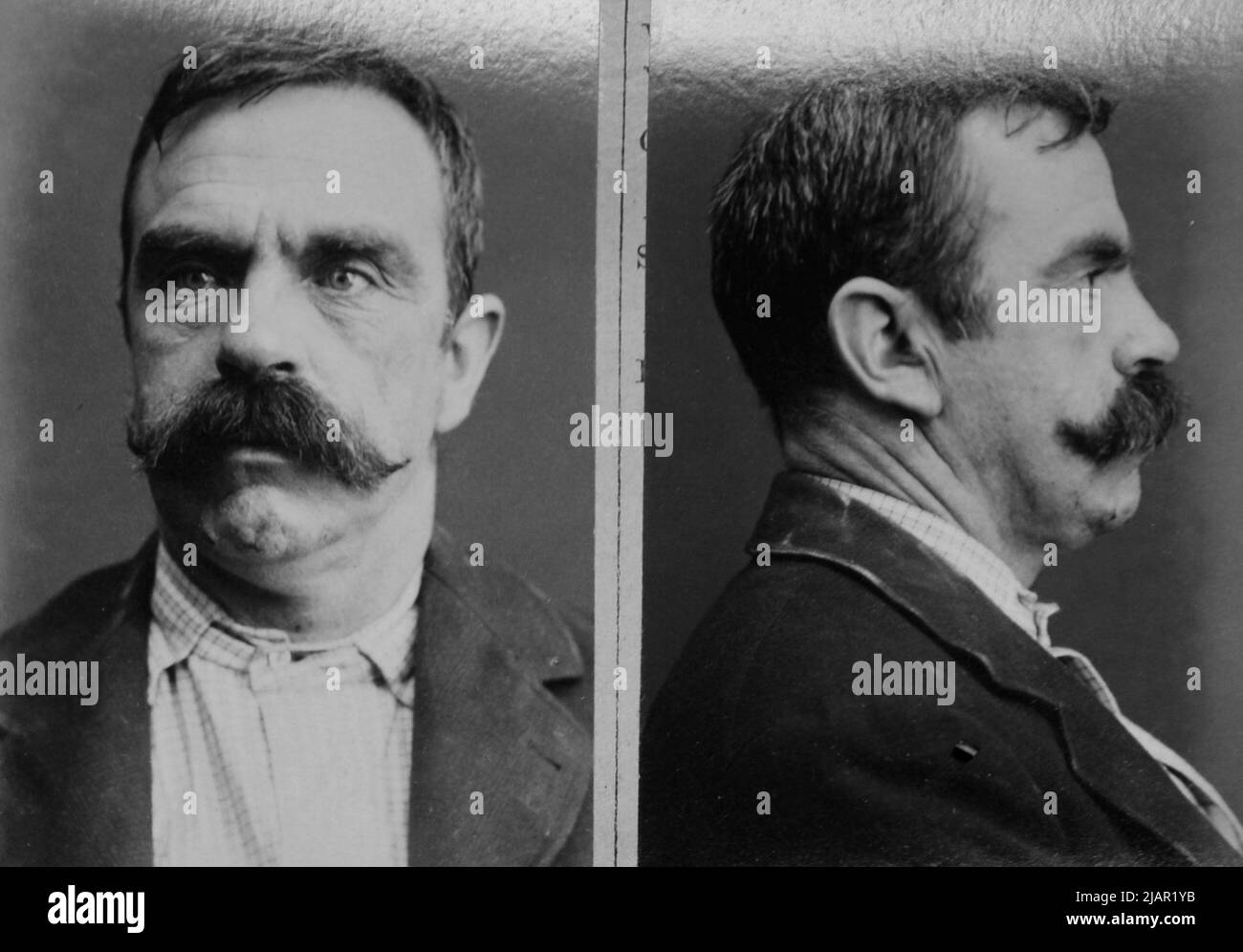 Frank Butler serial killer 1861-1897; prison document; photograph taken ...