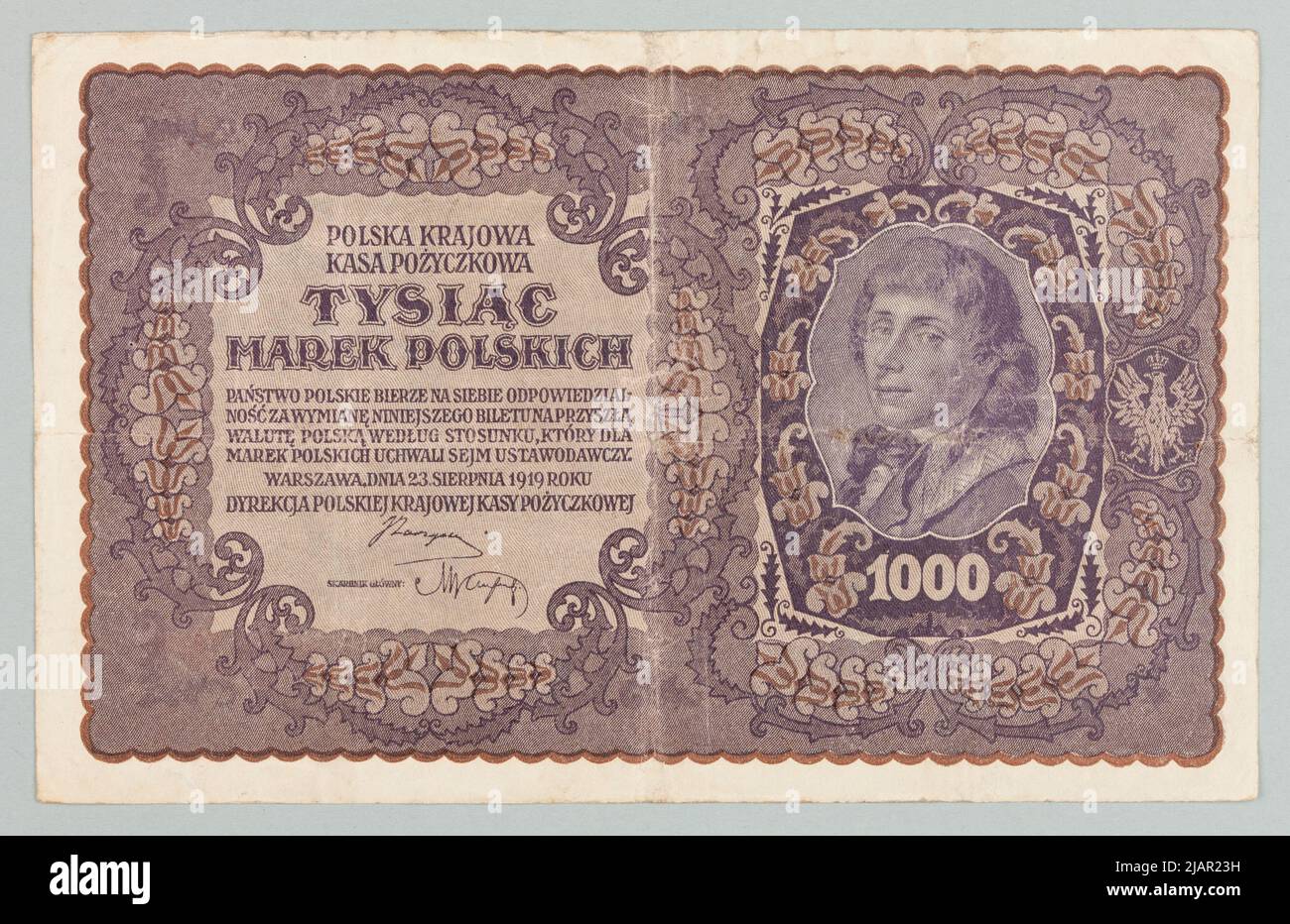 Banknote for 1000 Polish brands, Polish National Loan Fund; Polish ...