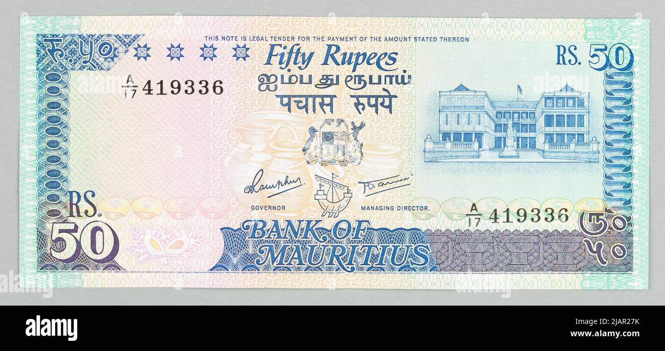 Banknot na 50 rupees, Bank of Mauritius, Mauritius, b.r. (1986 ...