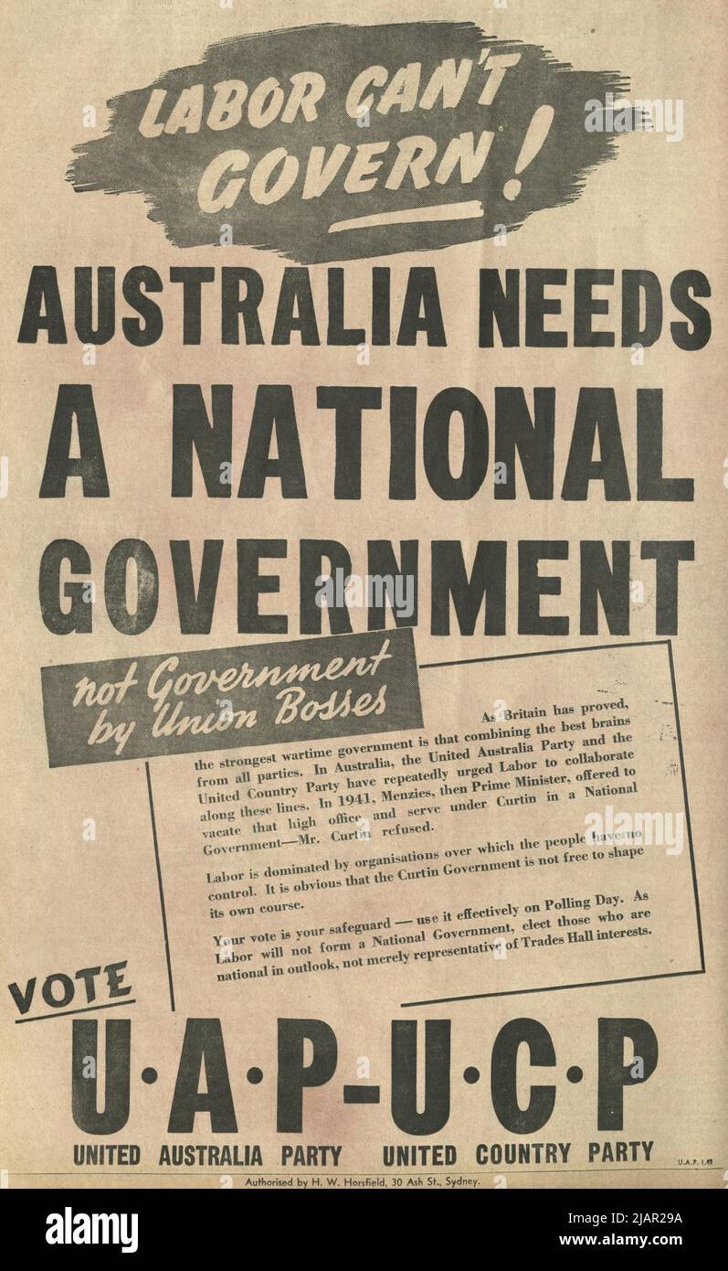 Australian election advertisement hi-res stock photography and images ...