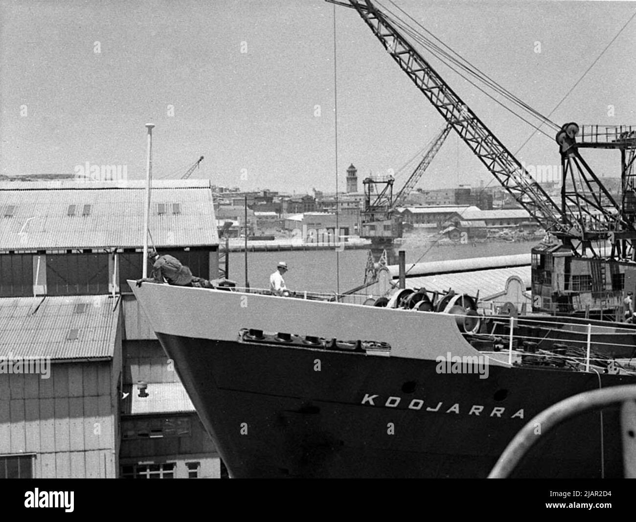 The ship Koojarra nearly ready for launching ca. 1956 Stock Photo - Alamy