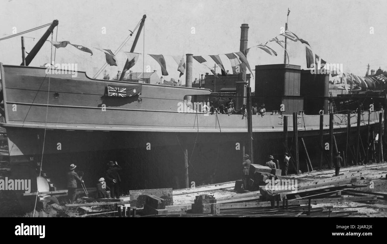 Sydney ferry BARAGOOLA ready for launch ca. 1922 Stock Photo - Alamy