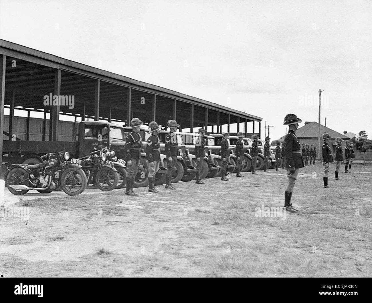 Soldiers of the Australian Army Service Corps, stand near their ...