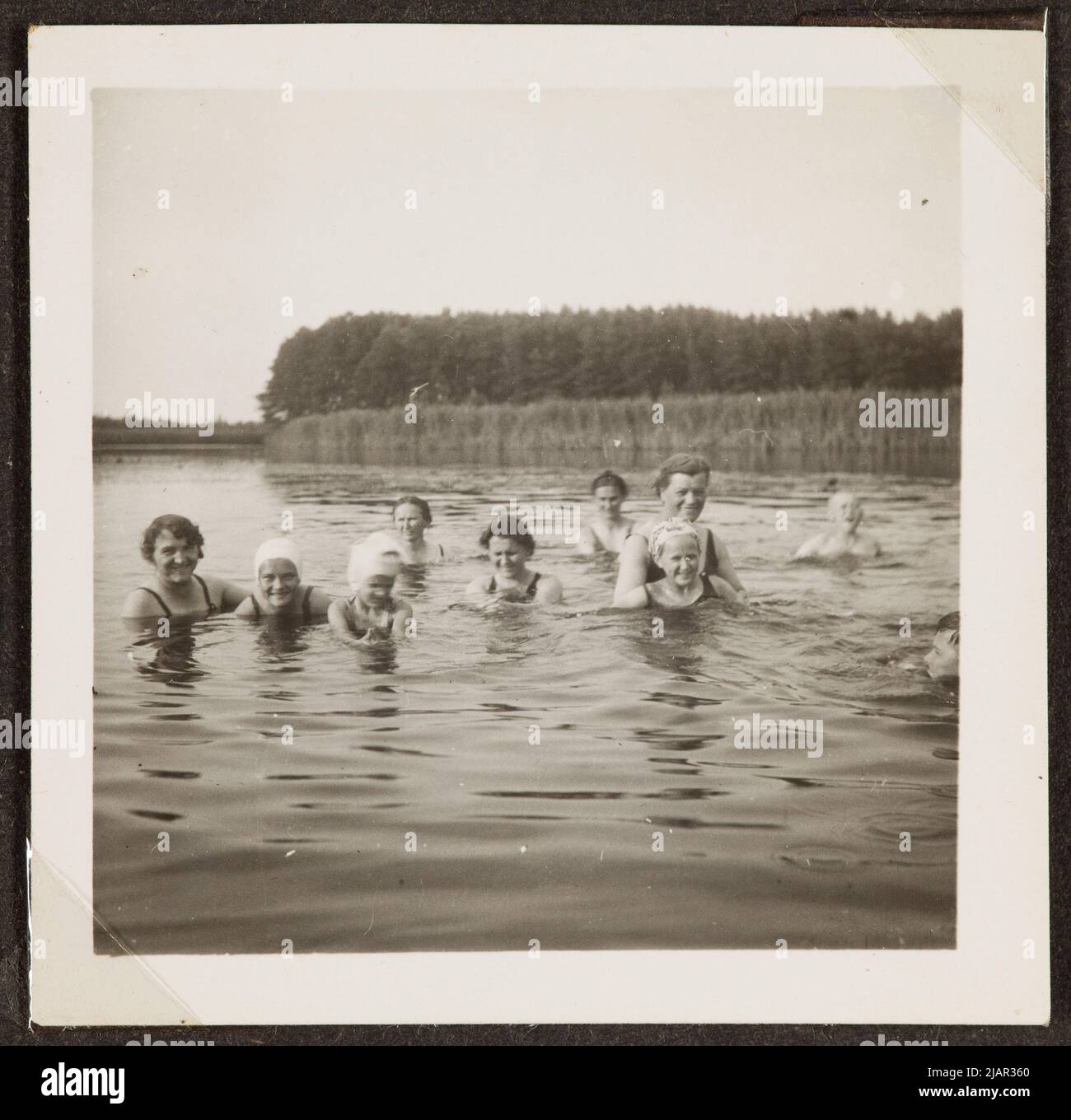 A group of ten characters bathing in the lake. Circle of the ...