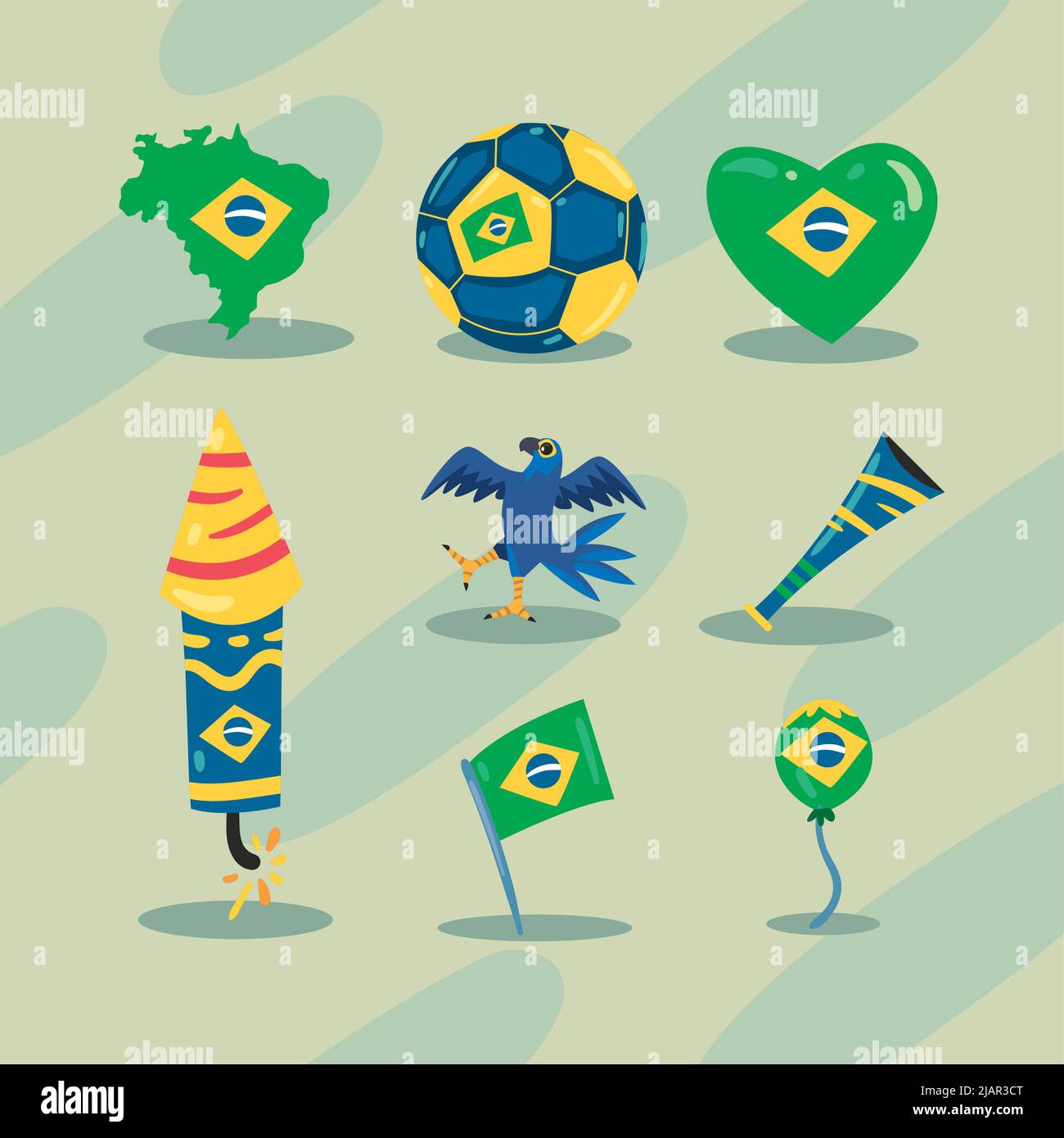 eight flat brazilian items Stock Vector Image & Art - Alamy