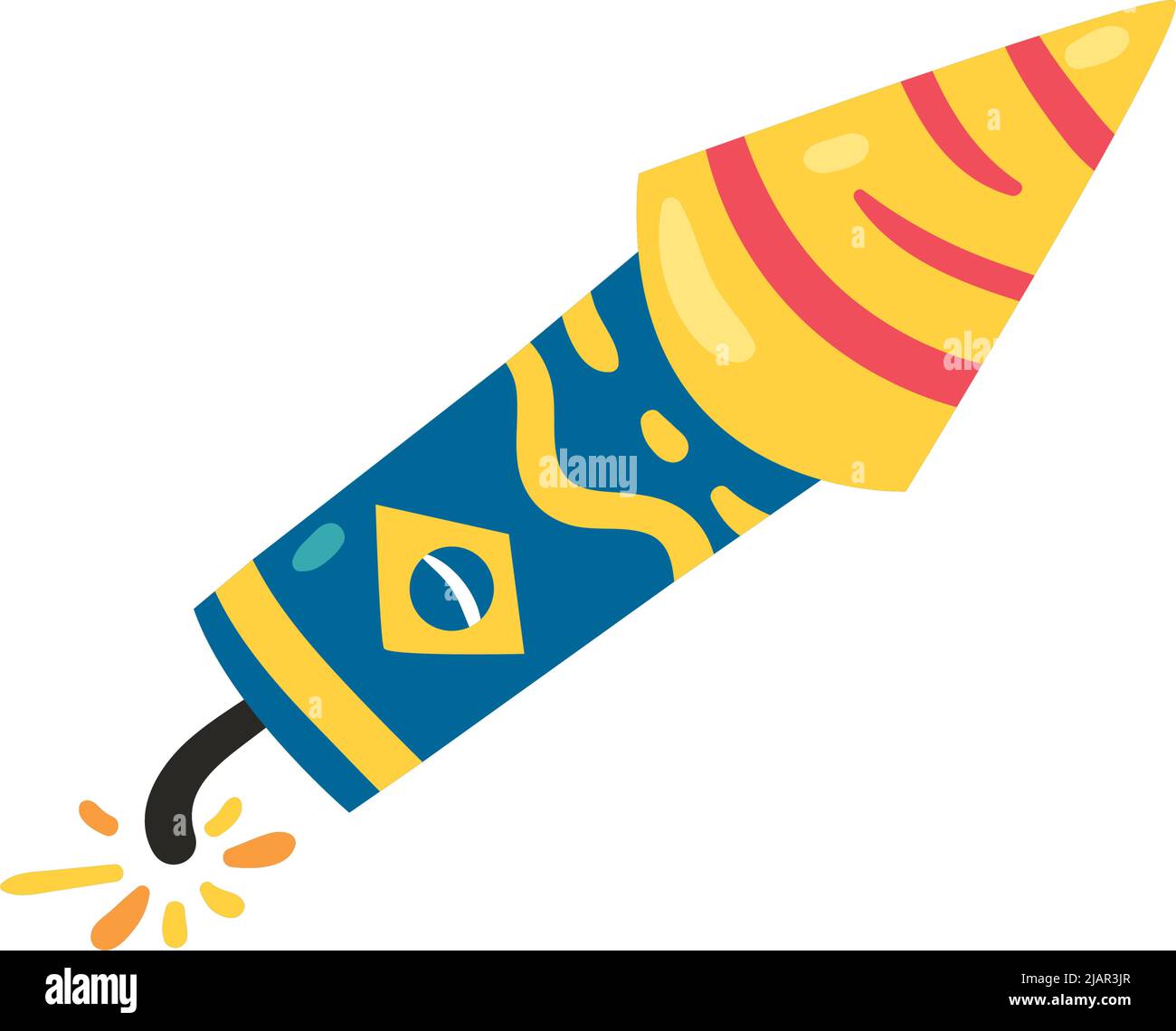 flat brazil firework rocket Stock Vector Image & Art - Alamy