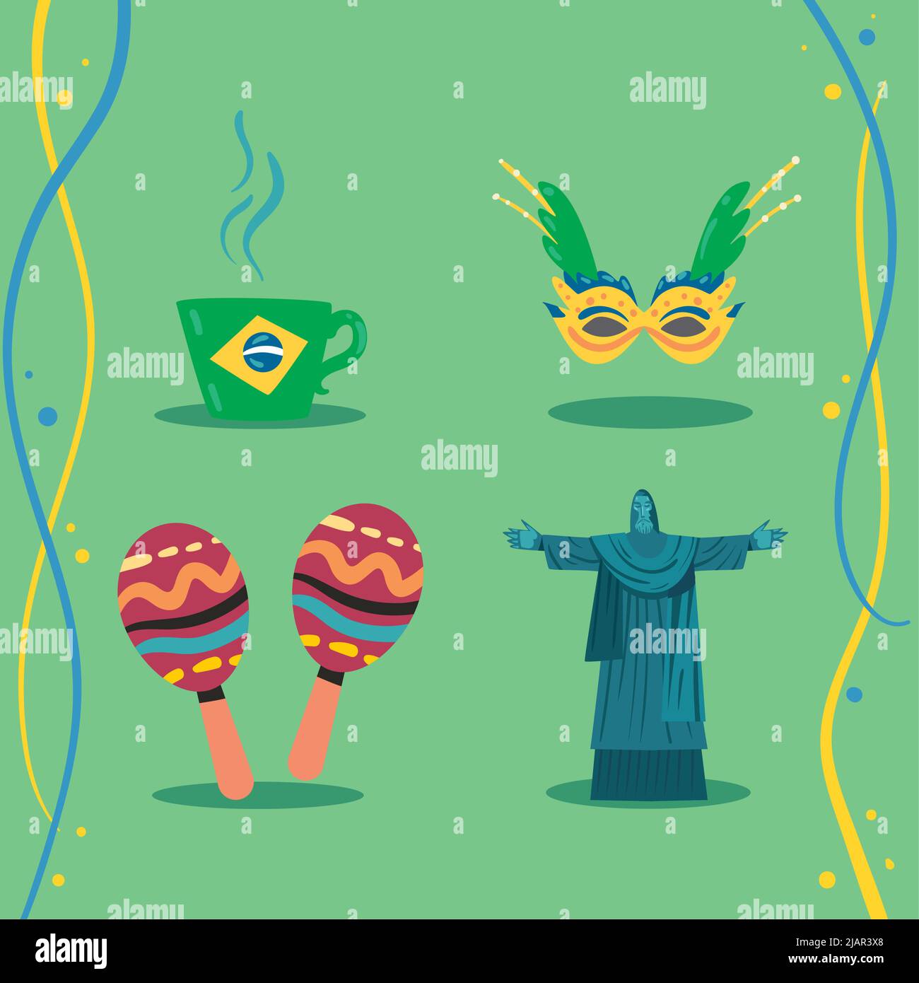 four flat brazilian icons Stock Vector Image & Art - Alamy