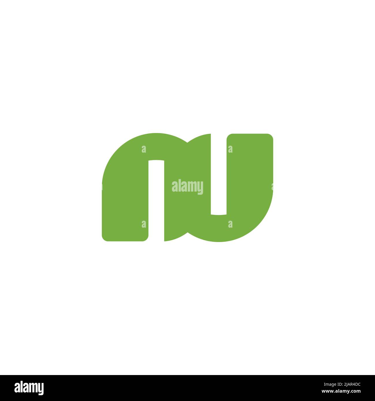 letter nu green color simple connect logo vector Stock Vector Image ...