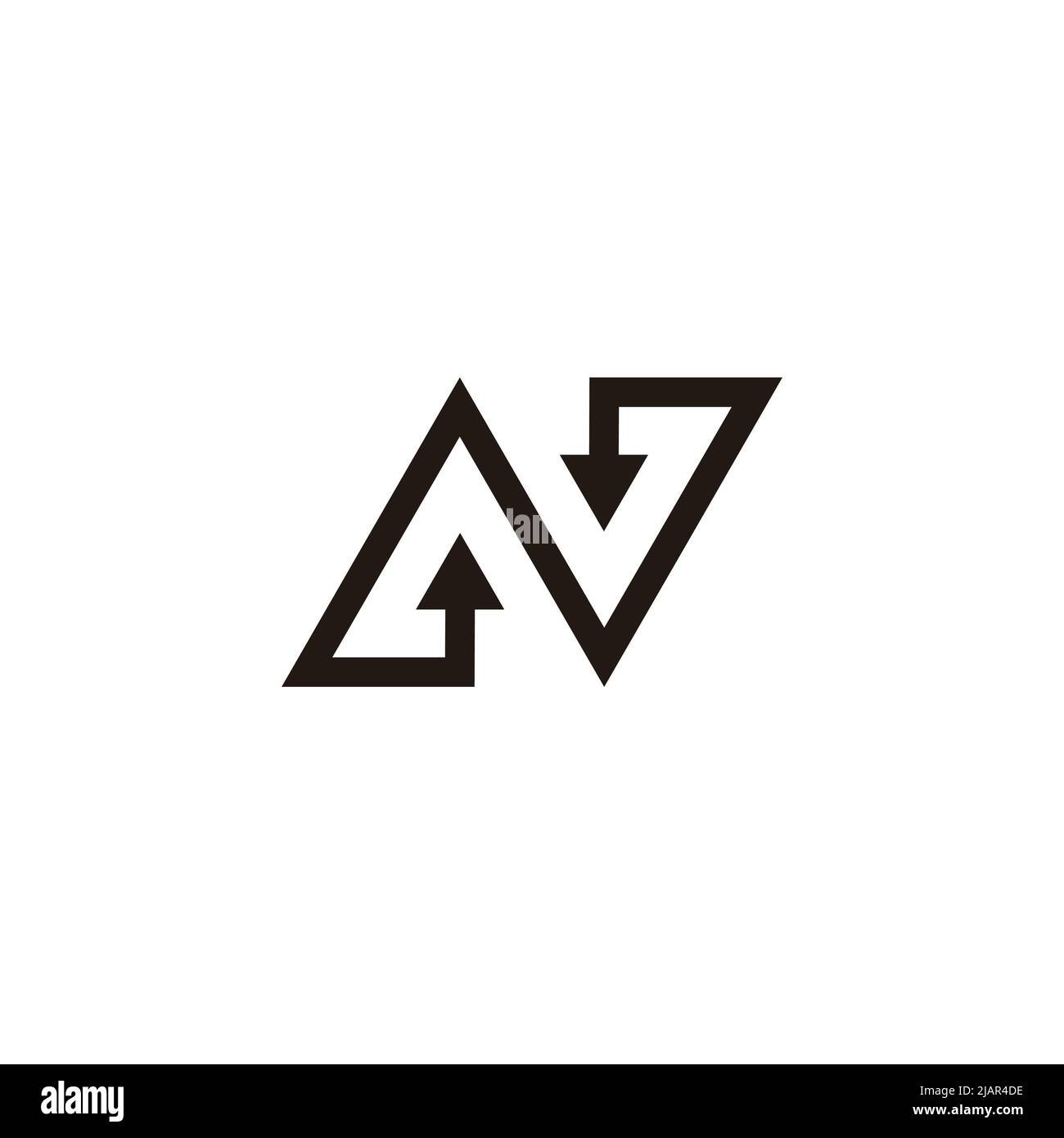 letter n up down arrow simple geometric logo vector Stock Vector Image ...