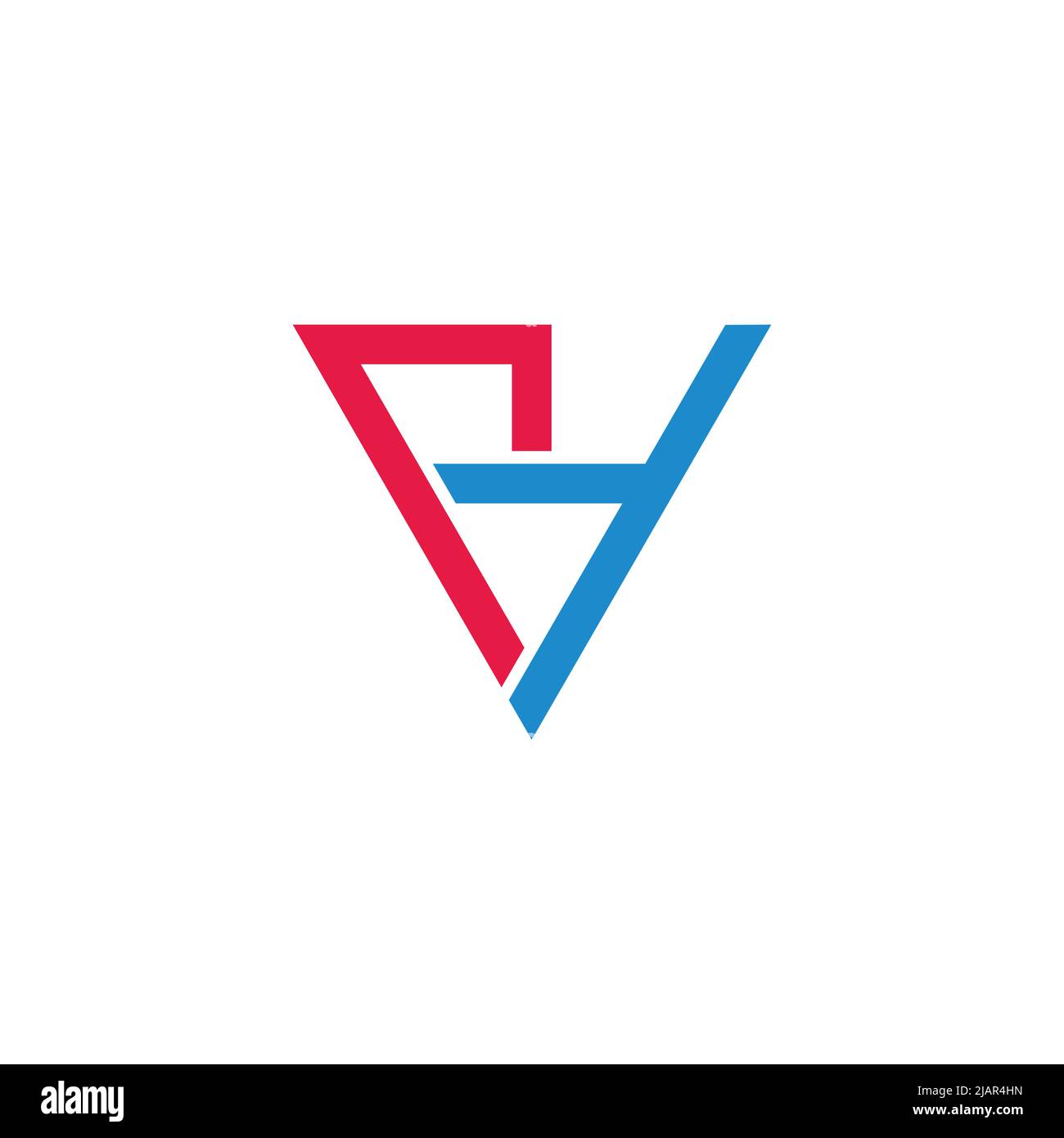 letter rt simple linked triangle geometric line logo vector Stock ...