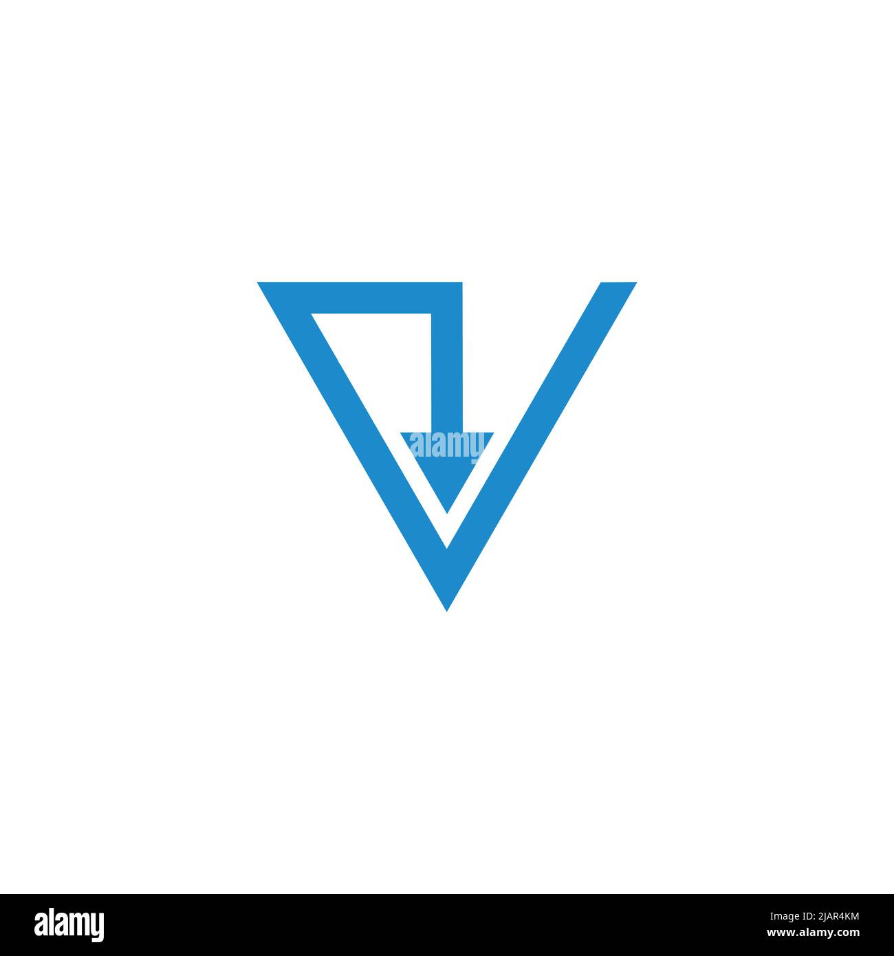 letter v line arrow blue geometric simple logo vector Stock Vector ...