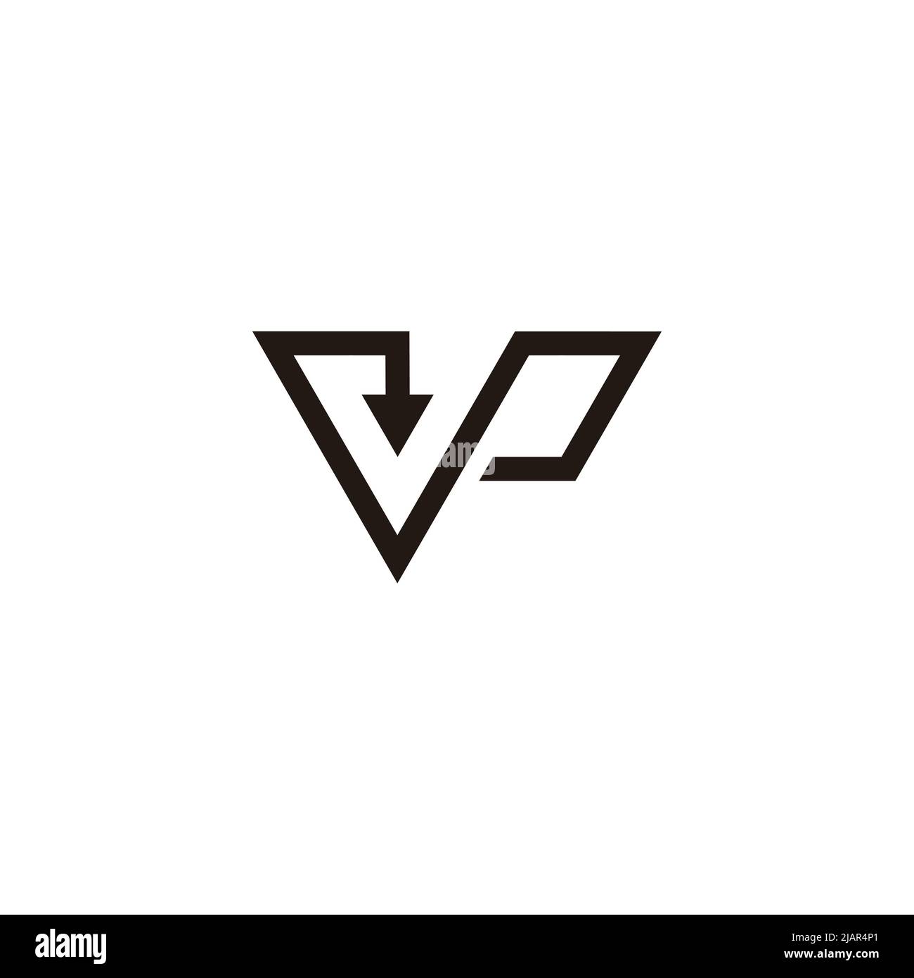 letter vp simple linked line arrow logo vector Stock Vector Image & Art ...