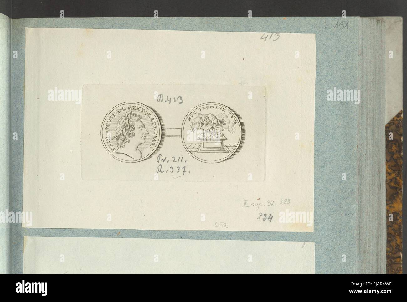 The image of August II Wettyn's medal with the motto Hoc Tegmine Tuta ...