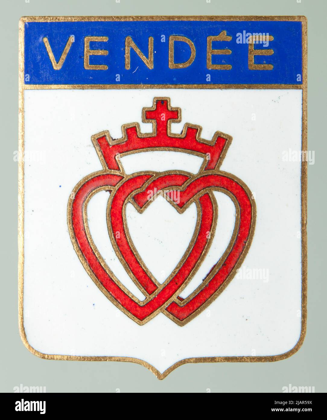 Pilgrim badge: Vendée Lourdes Chobillon Stock Photo - Alamy