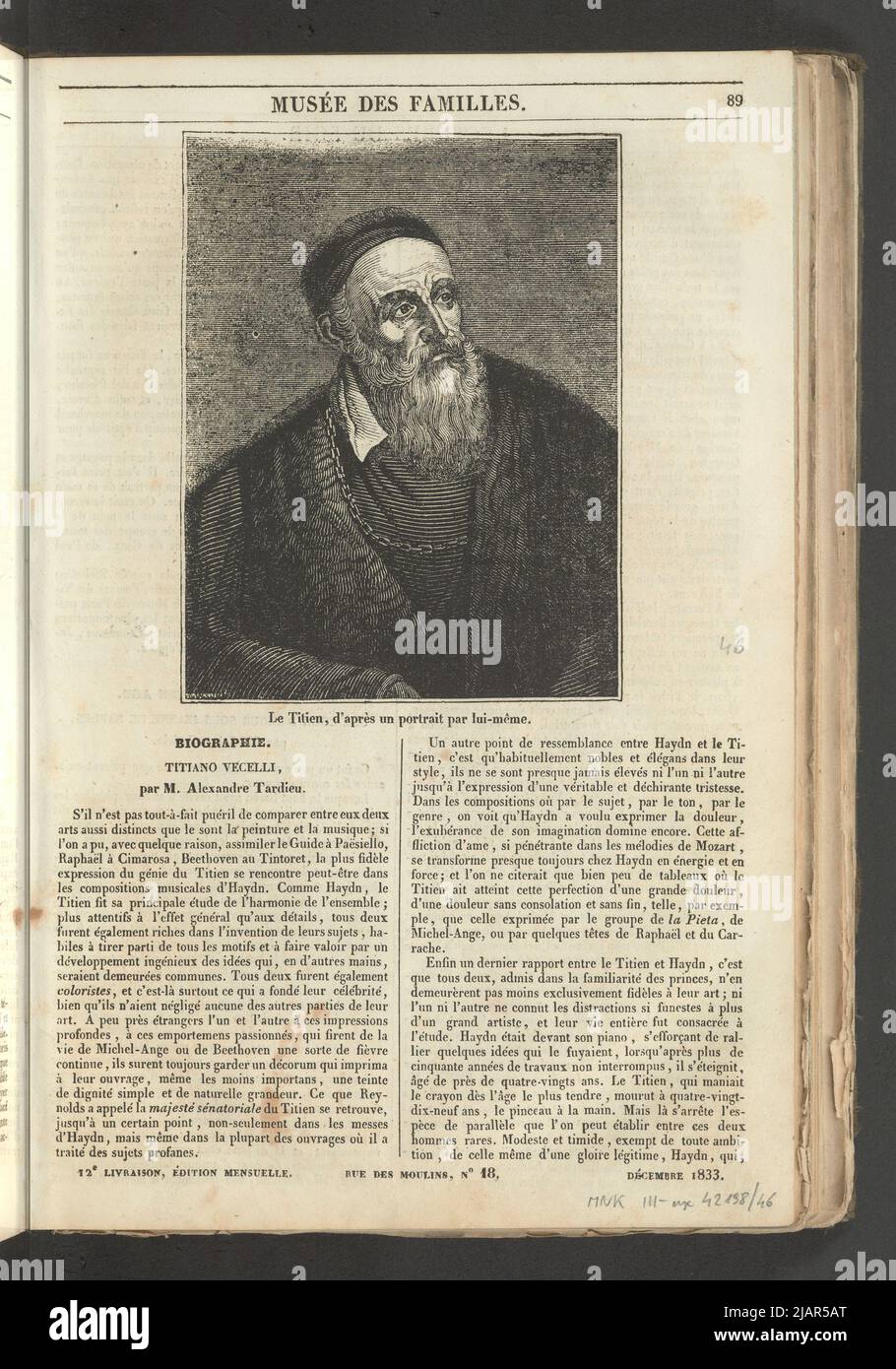 Exit 12, December1833 Titian, According to a self portrait ...