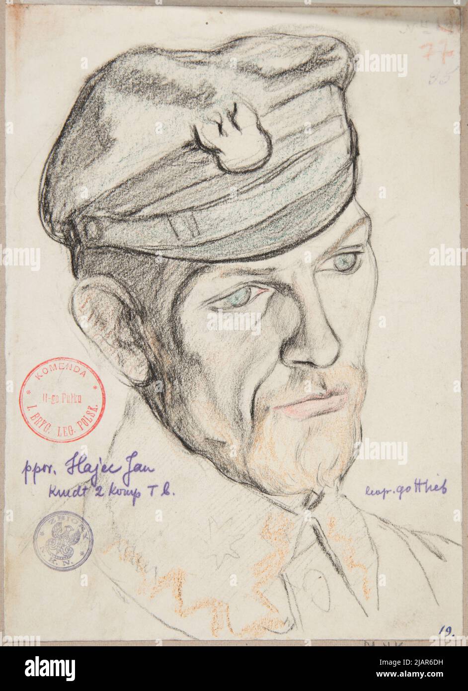 Portrait of Jan Hajec, lieutenant of the Polish Legions Gottlieb ...