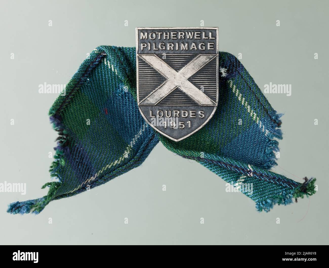 Pilgrim badge: Motherwell Pilgrimage, Lourdes 1951 Stock Photo - Alamy