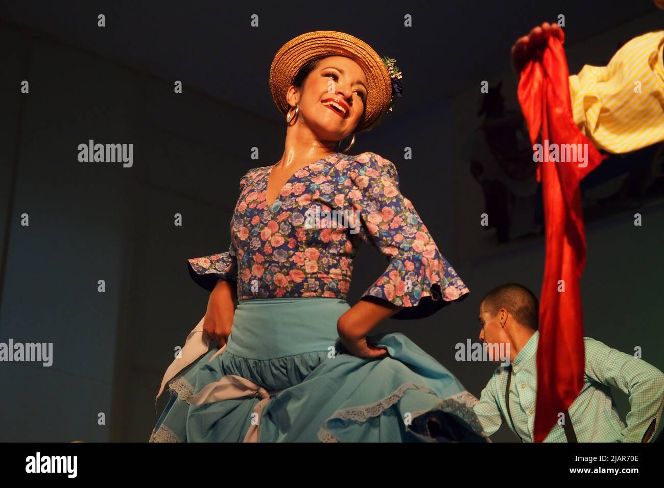 Marisol Ponce Pinedo dancing Zamacueca, an old traditional peruvian ...