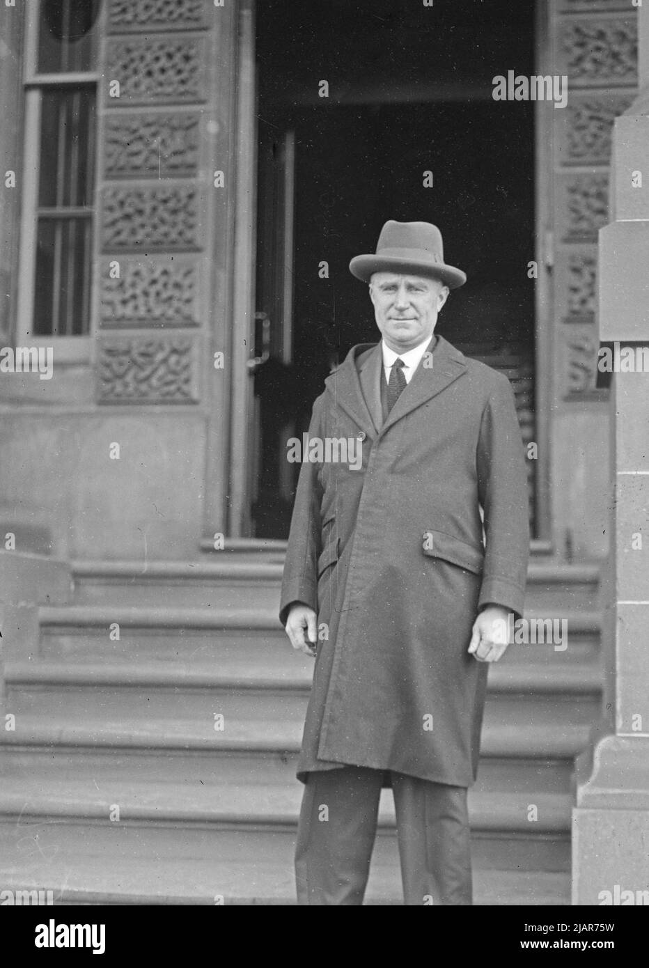 Earle Page leaving a building in Sydney ca. 1931 Stock Photo - Alamy