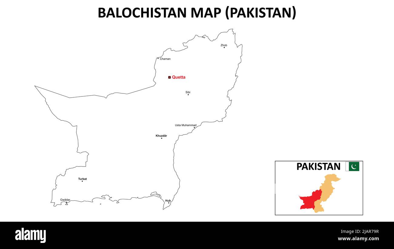 Balochistan Map. Balochistan Map of Pakistan with color background and ...