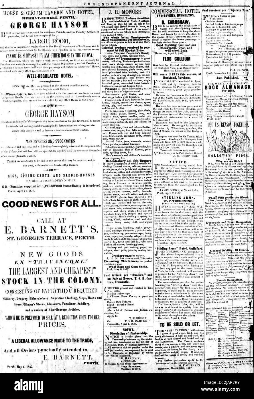 1850s newspaper hi-res stock photography and images - Alamy