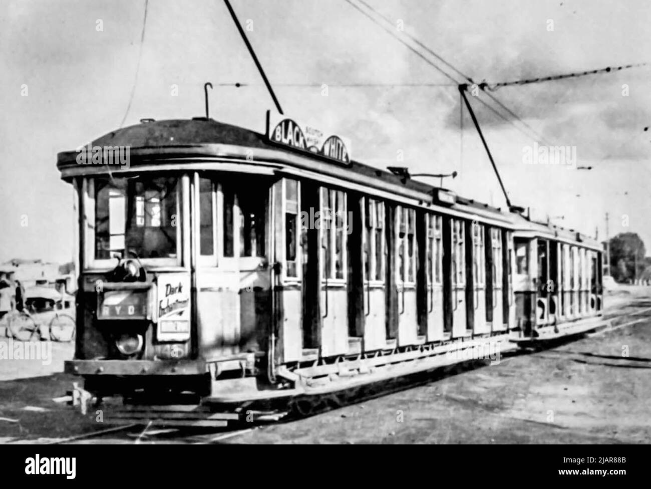 Sydney O/P-class Tram at Cooks River. The second tram in the background ...
