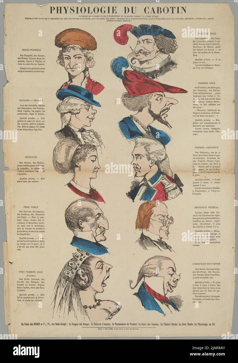 Caricature Physiologie du Cabotin / Physiology of a comedian Unknown ...