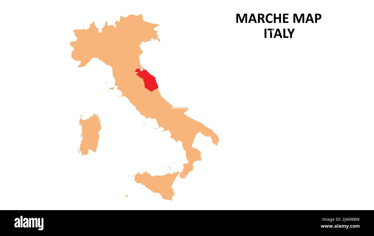 Marche regions map highlighted on Italy map Stock Vector Image & Art ...