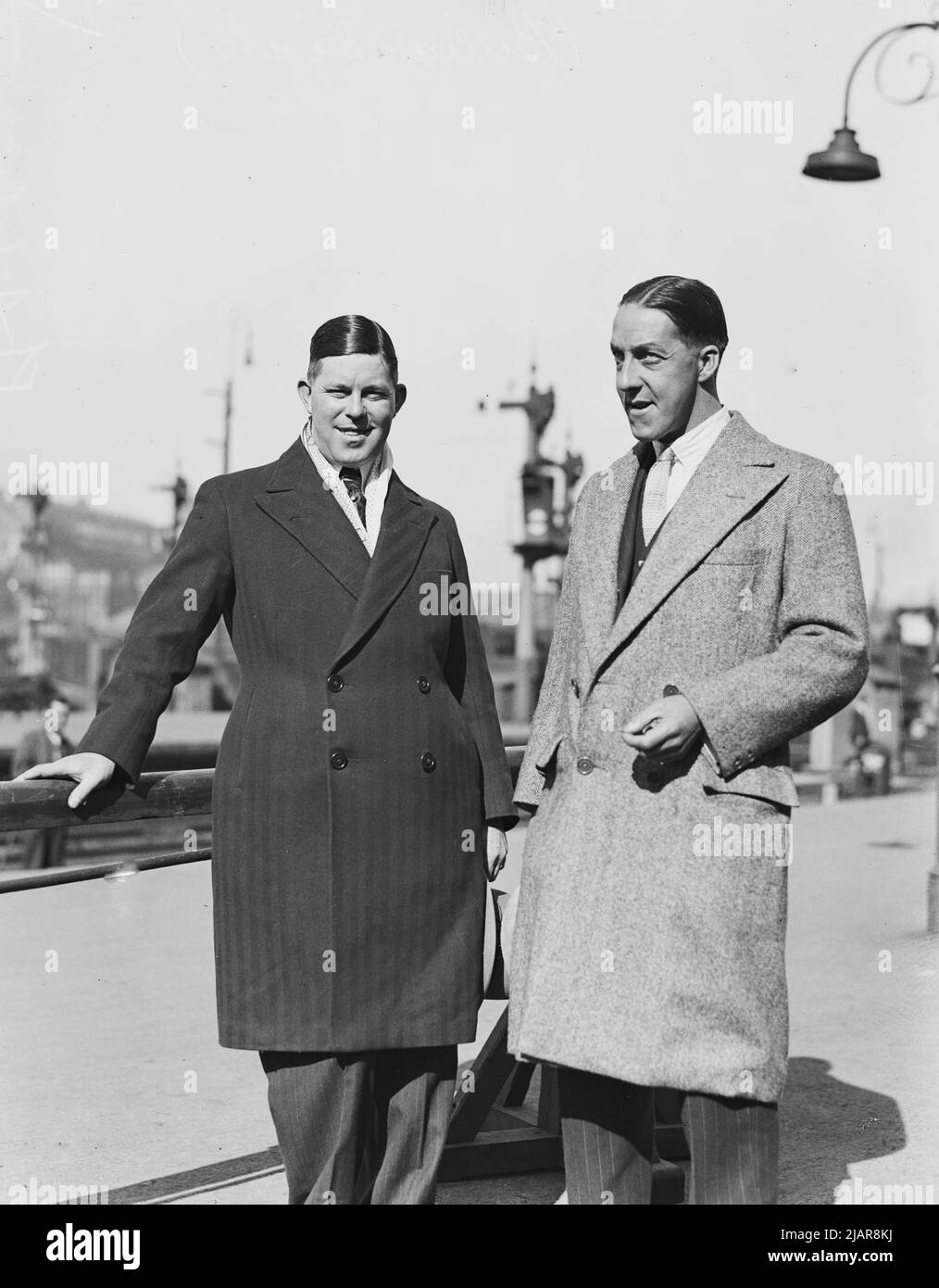 Professional billiards player Walter Lindrum with a Mr. Newman ...