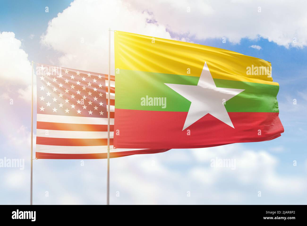 United states myanmar flags hi-res stock photography and images - Alamy